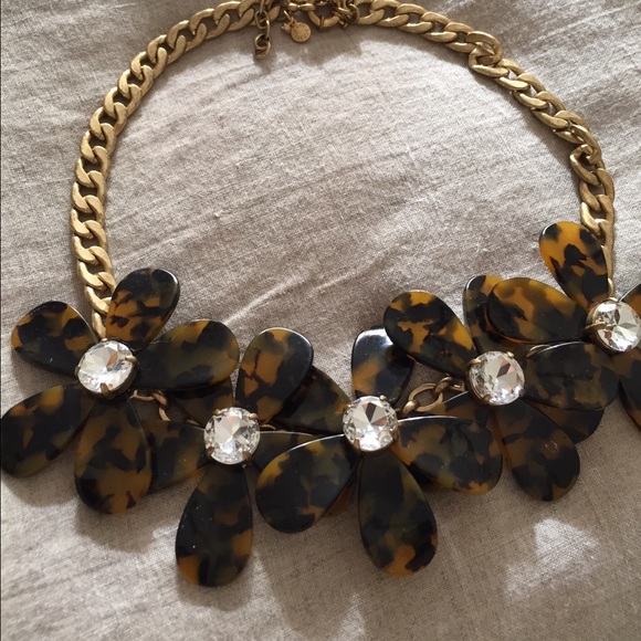 J. Crew | Jewelry | Authentic Jcrew Tortoise Flower Necklace | Poshmark